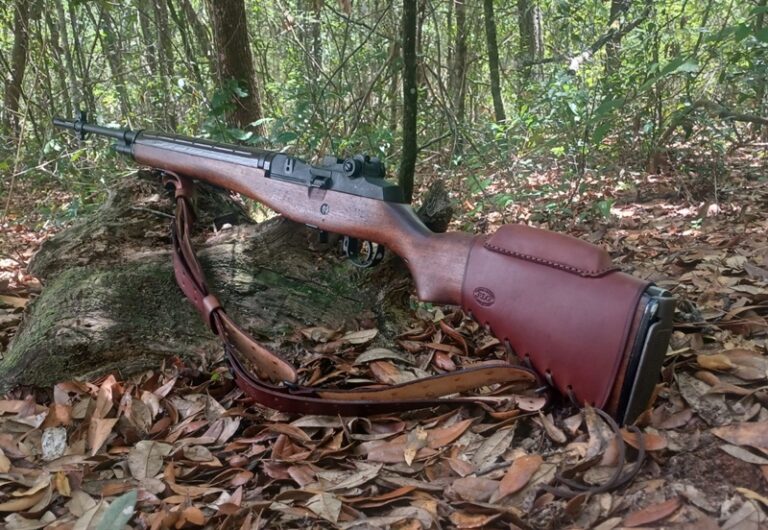 Custom Leather M1/M1A Stock Cover with Cheek Riser – USA Made by RLO
